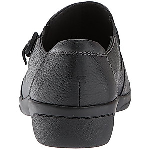 Clarks Women's Cheyn Madi Loafer, Black Tumbled Leather, 10 W US