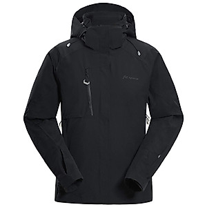 fit space Snow Ski Jacket for Men Windproof Waterproof Breathable Insulated Snowboard Coat(Charcoal,S)