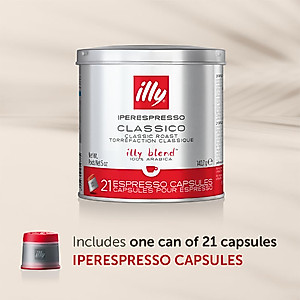 illy Coffee iperEspresso Capsules - Single-Serve Coffee Capsules & Pods - Single Origin Coffee Pods – Classico Medium Roast with Notes of Caramel - For iperEspresso Capsule Machines – 21 Count