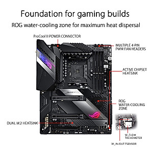 ASUS ROG Crosshair VIII Hero X570 ATX Motherboard with PCIe 4.0, Integrated 2.5 Gbps LAN, USB 3.2, SATA, M.2, Node and Aura Sync RGB Lighting (Renewed)