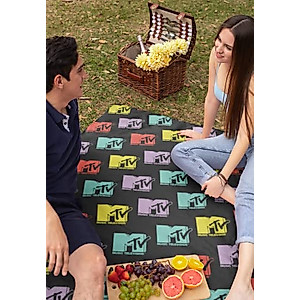 MTV Music Television Retro Toss Iconic 80's Logo Plush Fleece Throw Blanket Wall Scroll