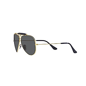 Ray-Ban RB3138 Shooter Pilot Sunglasses, Legend Gold/Dark Grey, 58 mm