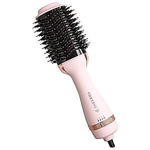 Foxybae Baby Blush Blowout Brush - Professional Hair Volumizer Brush with Nylon and Boar Bristles - Hair Dryer and Brush Combo - Shine Enhancing Brush - Perfect Hair Styling Tool - Light Pink