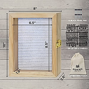 MOHNIC Shadow Box Frame with Changeable Letter Board – 8x10 inch Shadow Box Display Case with Felt Letter Board – Picture Frame, Memory Box for Photos, Artworks, Medals, and More (Natural Wood)