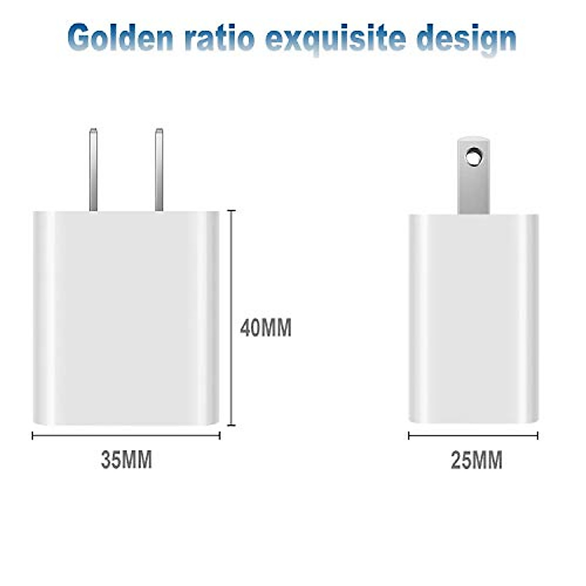 USB Wall Charger Block 2Pack Dual Port Cube Plug Power Charging Adapter Brick for Apple iPhone 14/13/12/XS Max/XR/X/8/8 Plus/7/6S/6S Plus/6/SE/5S/5C/iPad Mini/Air/Samsung Galaxy Kindle Fire LG