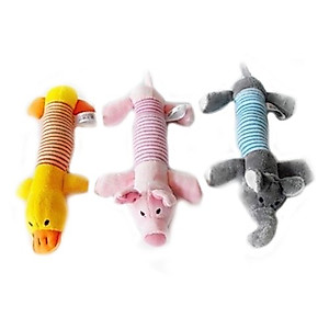 Cute Dog Toy Pet Puppy Plush Sound Chew Squeaker Squeaky Pig Elephant Duck Toy - 3 liyhh