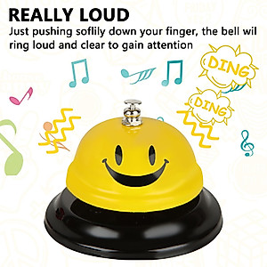 ABuff 7 Pack Desk Bell Call Bell, 3.3 Inch Metal Anti-Rust Ringing Service Bell, Big Button Desk Bell for Service, Hotels, Schools, Restaurants, Hospitals, Reception and Pet Dog Training, 7 Color