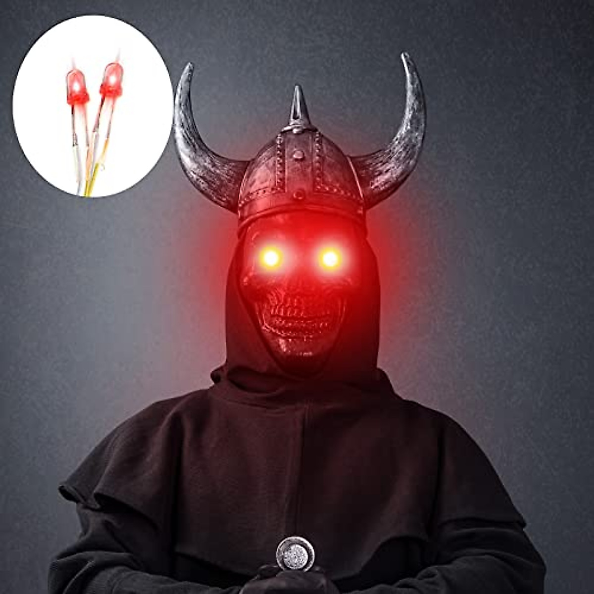 Retisee 12 Pcs Halloween Glowing LED Light Up Eyes, 35.4'' Eyes Lights for Halloween Cosplay, Battery Not Included(Red)