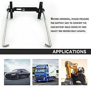 Adjustable Battery Hold Down, Battery Hold Down Bracket, Universal Battery Crossbar with L Bolt, Car Crossbar Battery Fixing Holder, Battery Tie Down Kit for Car SUV (Bolt Length 27cm/10.63inches)