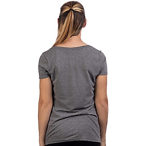 Ann Arbor T-shirt Co. Detroit | Classic Retro City Navy Detroiter 313 Cool Michigan Women V-Neck T-Shirt Top-(GreyV,XL)