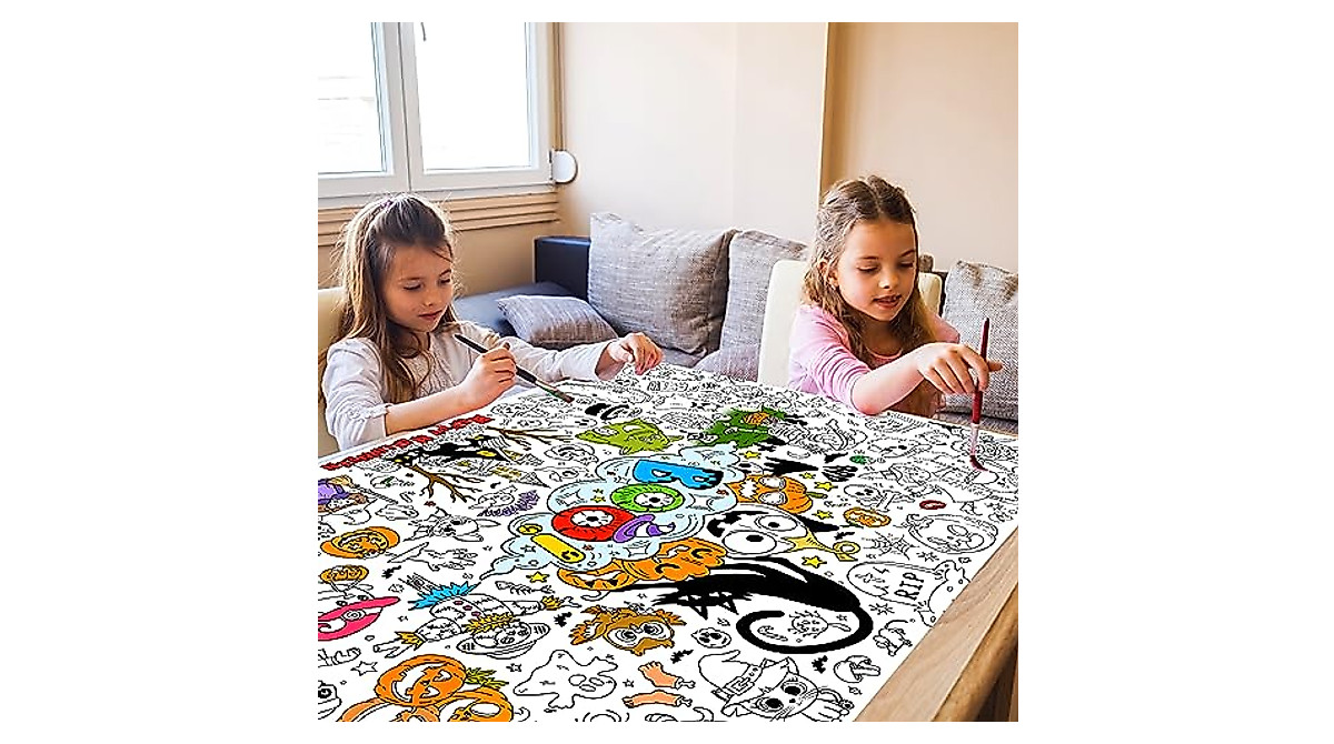 Giant Halloween Coloring Poster for Kids' Parties