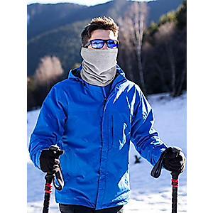 4 Pieces Winter Neck Warmers Fleece Gaiter Windproof Face Covering (Coffee, Black, Light Grey, Army Green,Medium)