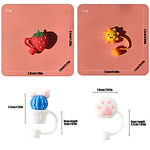 Straw Covers for Stanley Cup, Straw Toppers for Tumblers, Reusable Straw Covers, 6Pcs Reusable Drinking Straw Toppers, Straw Plug For Home Kitchen Bar (Multicolor)