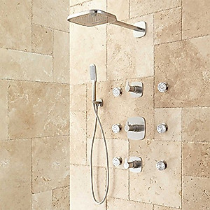 Signature Hardware 927745 Arin Thermostatic Shower System with Hand Shower and 6 Body Sprays - Rough In Included