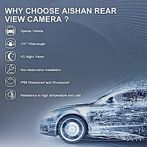 AISHAN Rear View Backup Camera Parking Assist Camera Compatible with 2010-2014 Ford F150,2015-2018 Ford Mustang Replace# BL3Z-19G490-B, EL3Z-19G490-D