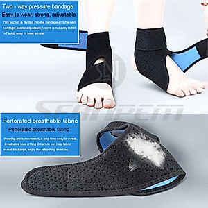 Ankle Brace Compression Support Sleeve, Adjustable Breathable Ankle Wrap Protectors Strap, Pain Relief Foot Sleeve Basketball Sport Injury Recovery Joint Pain Heel Spurs Plantar Fasciitis Sock (left)