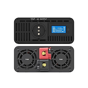 Solar inverters LCD Display 2000W 12V 24V 48V to 100V 110V 120V 220V 230V 240V 50HZ 60HZ 2KW DC to AC Pure Sine Wave Power Inverter ( Color : 50HZ , Size : 48V_220V )