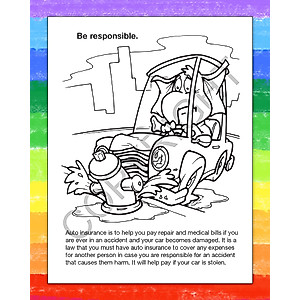 ZOCO - We All Need Insurance - Kids Coloring Books (25 Bulk Pack, with Crayons) - Insurance Agent, Financial Planner Supplies - Educational Games, Puzzles, Activities