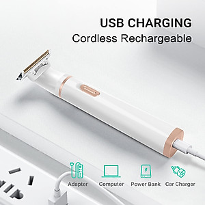 1JUSTLINK Electric Razor for Women, 5 in 1 Body Razor, Eyebrow Razor & Face Razor, USB Rechargeable Mini Foil Shaver for Face Peach Fuzz, Lips, Body, Chin, Arms