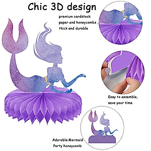 10 Pcs Mermaid Party Supplies Mermaid Birthday Honeycomb Centerpieces for Under The Sea Party Decorations Table Honeycomb for Ocean Mermaid Theme Birthday Baby Shower Wedding Party Favors