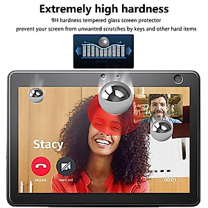 Warmyee [2 Pack] Screen Protector for Echo Show 10 10.1", Tempered Glass Screen Film Guard for Amazon Echo Show 10 (3rd Gen)