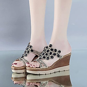 Women'Sandanls Thick Chunky Heeled Slippers Buckle Open Toe Lazy Slip On Female Casual Shoes for Summer Ankle Strap Battle Outdoor Dress Wide Feet Trendy Non Slip Wide fluffy tennis F41-Orange