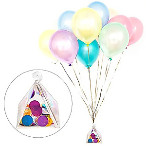 6 Pcs Clear Arcylic Balloon Weight set Wrapped Balloon Weights for Birthday Party Decoration Novelty Gifts (silver)