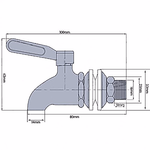 ProMaker Stainless Steel Beverage Dispenser Replacement Faucet Tap Spigot for Homebrew Barrel Fermenter Wine Beer Beverage Juice Dispenser Spigot (Beverage Dispenser)