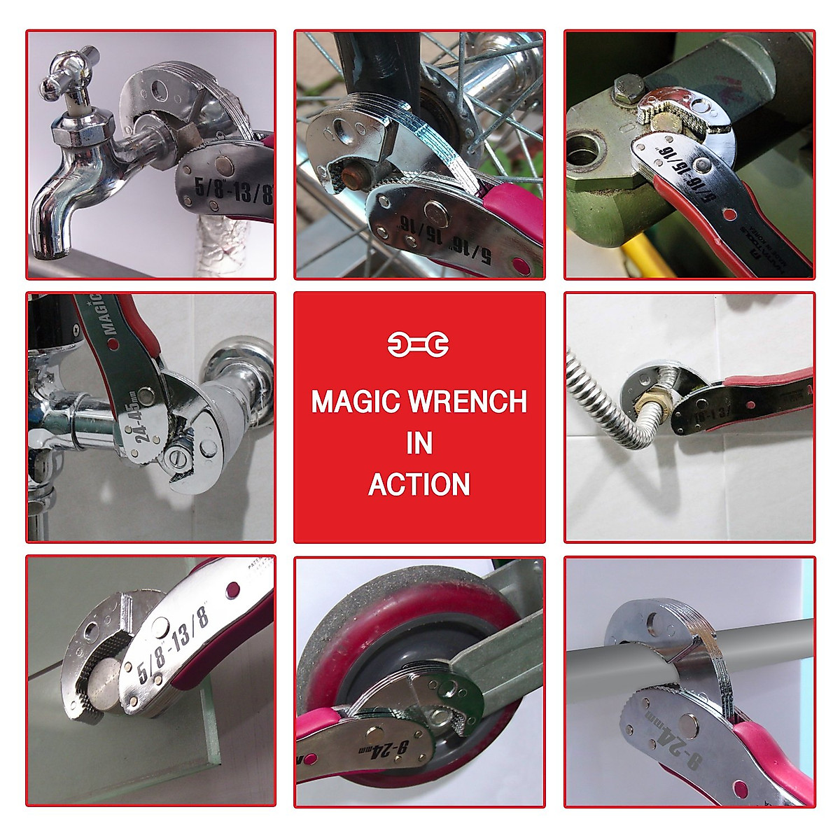 MAGIC WRENCH Multi-function Universal Adjustable auto-ratcheting works as reversible ratchet pop socket combination & pipe monkey spanner sae crescent nut gear-wrench set for craftsman & plumbers