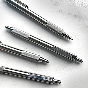 3 - Zebra F-701 Ballpoint Pens, Stainless Steel with Knurled Grip, Pk of 3 Pens