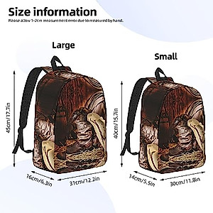 NOKOER Cowboy Black Hat Western Boots Printed Canvas Backpack,Casual Daypacks,Laptop Backpack,Lightweight Travel Daypack