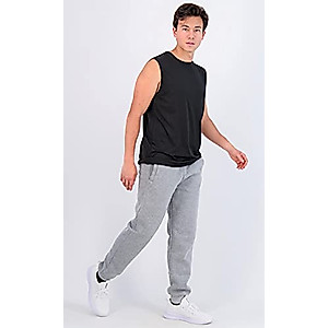 Real Essentials Men's Dry Fit Jersey Sleeveless Tank Top Muscle Yoga Active Sport Basketball Beach Gym Workout Running Fitness Athletic Gym Bodybuilding Undershirt Tee T-Shirt, Set 6, L, Pack of 5