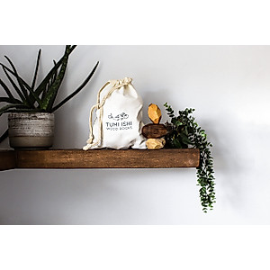 Tumi Ishi 11 Piece Wood Rock Set - Mixed Wood Species - Balancing Blocks - Natural Wood Toy - Organic Jojoba oil and Beeswax Finish - Handmade Wooden Toys - Sensory Toy - USA Made - Personalizable