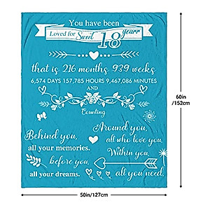Kmayro 18th Birthday Gifts for Girls - Gifts for Daughter Bestie Sister - Sweet 18 Birthday Decorations Blanket for Sofa Beach All Season 60x50inches