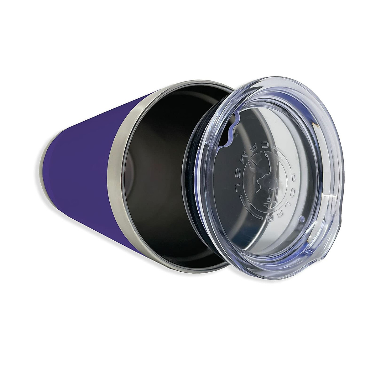 LaserGram 16oz Vacuum Insulated Pint Tumbler, Indian Elephant, Personalized Engraving Included (Dark Purple)