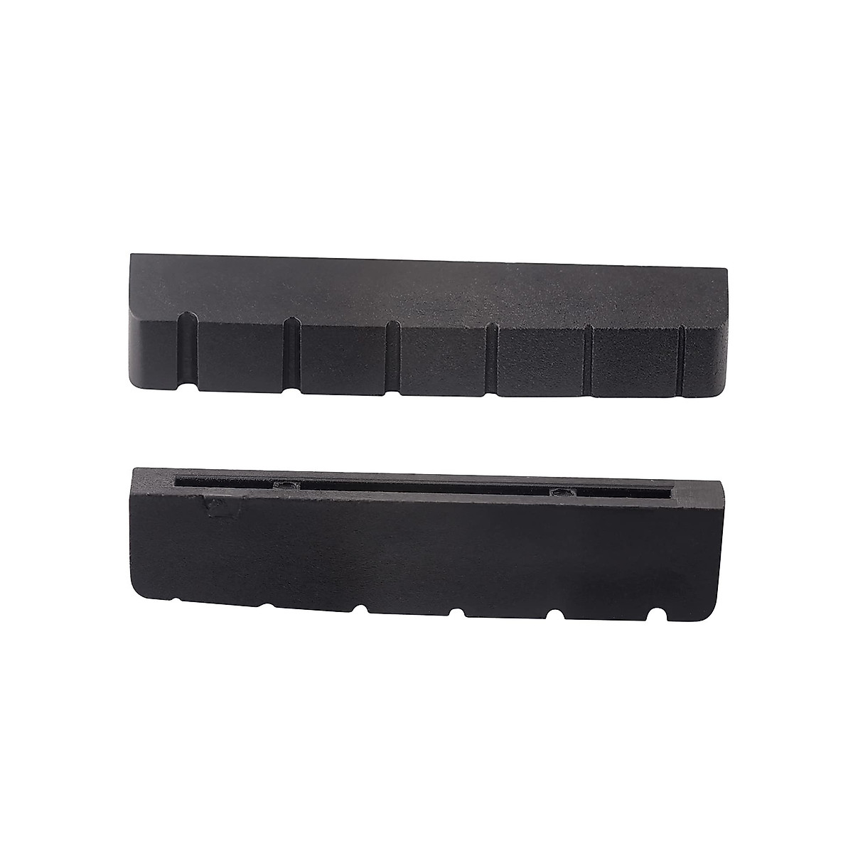 Metallor 6 String Graphite Guitar Nut Pre-Slotted Top Nut Compatible with Les Paul LP SG Style Electric Guitar or Acoustic Guitar Black 43 x 9 x 6mm Set of 2pcs.