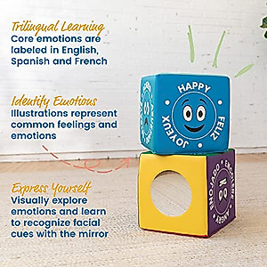 ECR4Kids SoftZone Emotion Cube with Mirror, Sensory Toy, Contemporary