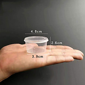 WellieSTR 500 PACK 35ml Mini Plastic Disposable Portion Cups With Lids