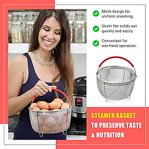 Original Salbree Steamer Basket for 8 quart Instant Pot Accessories, Stainless Steel Strainer and Insert fits IP Insta Pot, Instapot 8 qt, Other Pressure Cookers & Pots, with Handle [3qt 6qt avail]