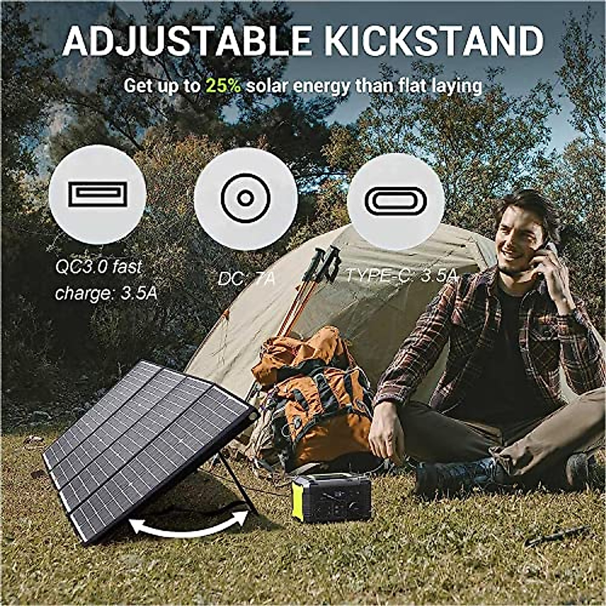 Solar Panels 150W 18V Foldable Solar Panel with USB Output for 5V 12V Charging, Waterproof Monocrystalline Solar Cell Solar Charger for Camping Garden, 150W (150w) (150w)