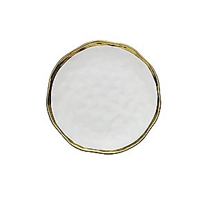 KOWMcp Dinner Plates Ceramic Plate Fruit Salad Dessert Christmas Plates Gold Plates Black Porcelain Dinner Sets Party Round Trays Decorative (Color : White Trumpet)