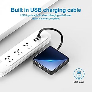 ummz 12000mAh Small Power Bank,Mini Portable Charger Built in 4 Cables,USB C Input/Output with Smart LED Display,External Battery Portable Charger Power Bank for iPhone,Tablet,Samsung