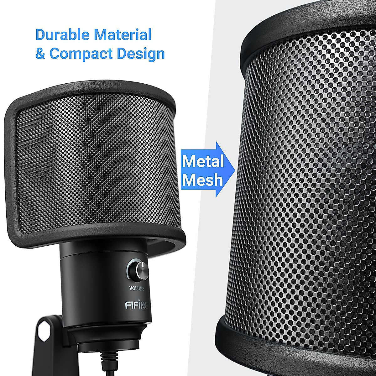 FIFINE USB Computer Microphone for Recording YouTube Video Voice Over Vocals for Mac & PC, Condenser Mic with Pop Filter (K669L+U1)