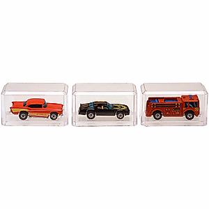 Pioneer Plastics 164C Clear Plastic Display Case for 1:64 Scale Cars, 3.5" W x 1.625" D x 1.75" H (Mailer Box), Pack of 3