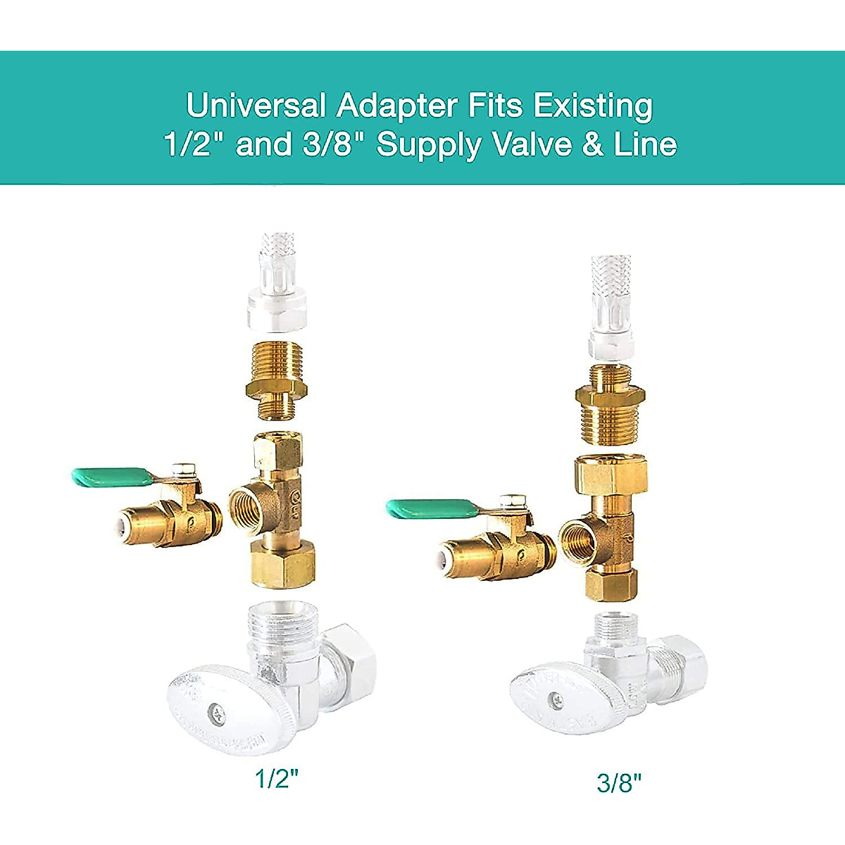 Metpure Ice Maker Fridge Installation Kit – 25' Feet Tubing for Appliance Water Line with Stop Tee Connection and Valve for Quick Installation, 3/8" Fittings for Potable Drinking Water
