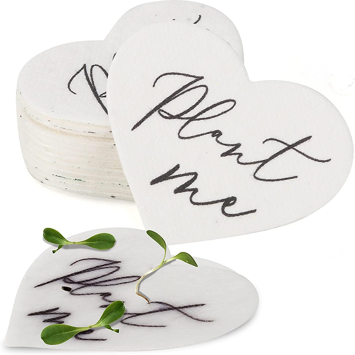 50 Plantable Wildflower Party Favor Paper, Ecological Heart Shaped Babyshower Favors for Guests - Bridal Funeral Memorial Plantable Gifts NO Cards