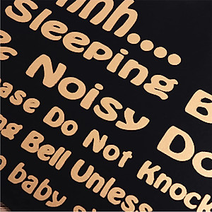 Baby Sleeping Sign for Front Door, Shhh Sleeping Baby Door Sign, Do Not Disturb Sign, Porch Door Hanger Sign Baby Room Hanging Decorative Sign Wooden Plaques Please Do Not Knock or Do Not Ring Bell