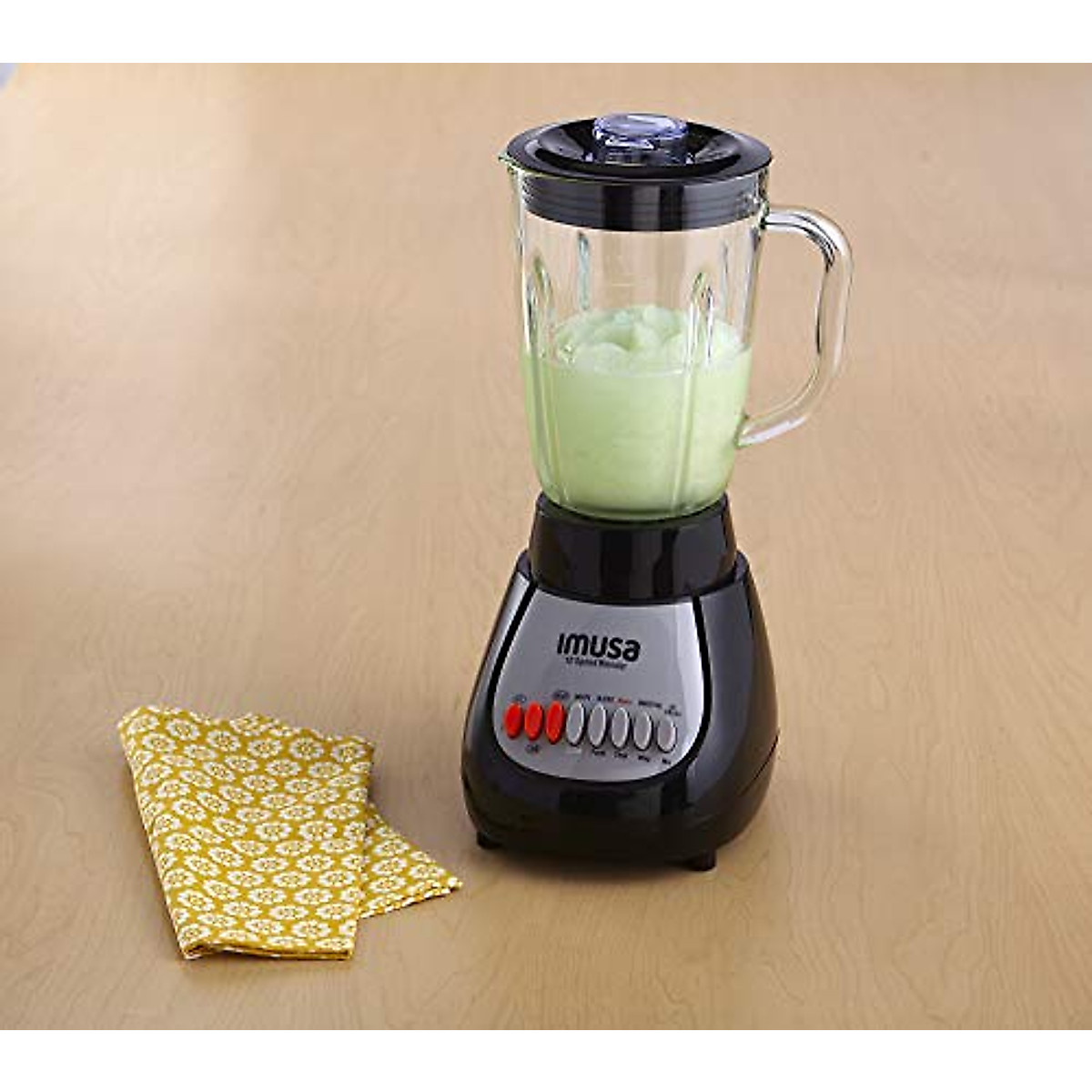 IMUSA USA GAU-80313B Black 10-Speed Blender with Glass Jar 4, 42 oz