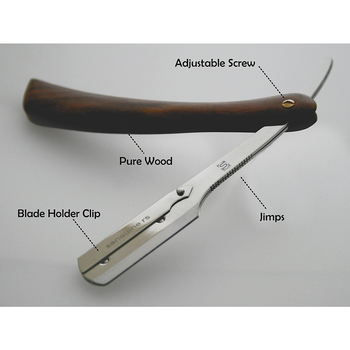 Pure Wood Shaving Razor/Cut Throat Razors/Men Razor (coolcut) + Free Blades & Pouch (wood-r5)