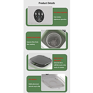 AMZTEMU 15L Portable washer machine, Mini washing machine portable washer for Underwear, Baby Clothes, or Small Items, for Apartments, Camping, Travel -U.S. Power(Green)